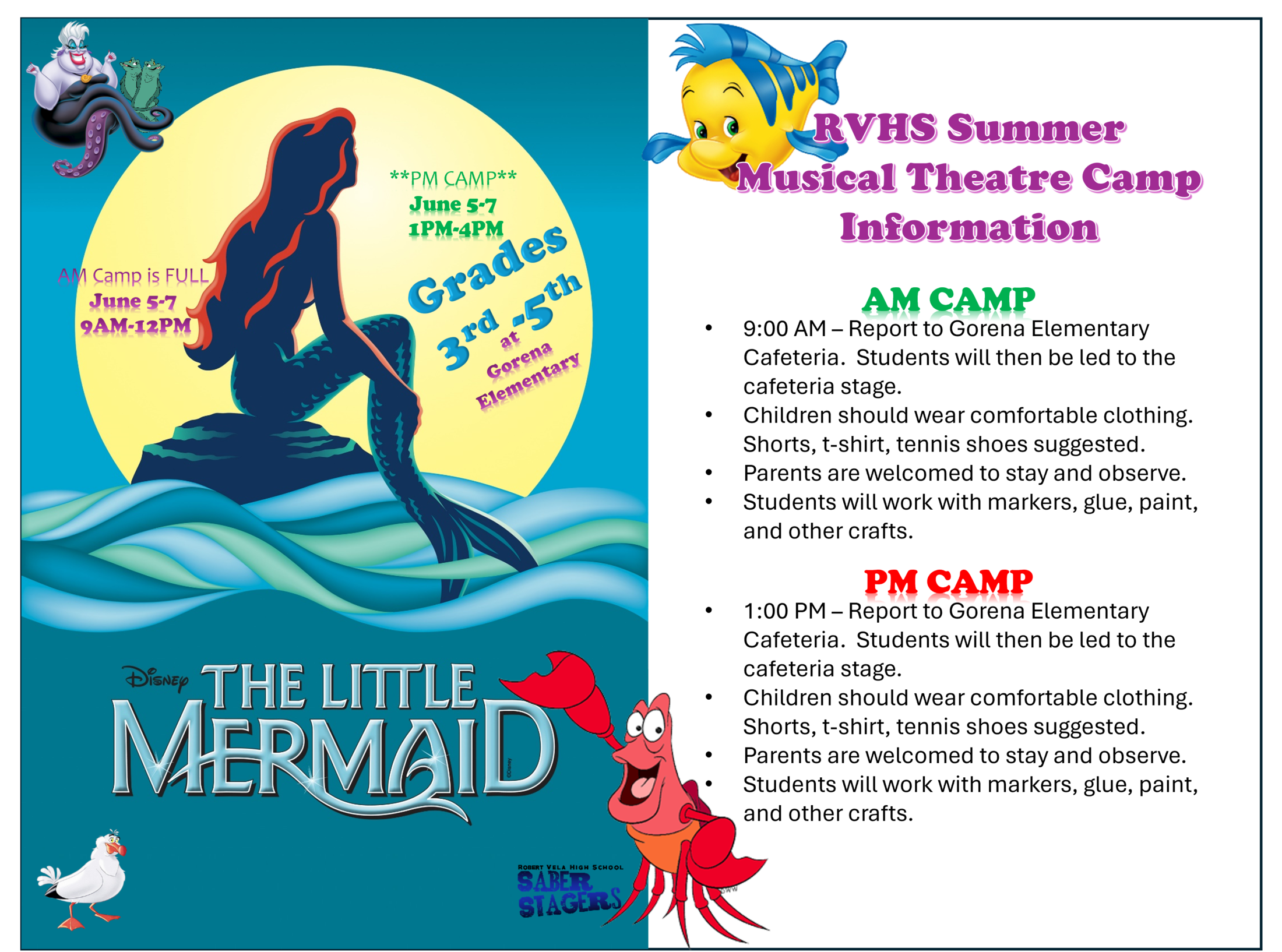 RVHS Summer Musical Theatre Camp 2024 – Saberstagers – Robert Vela High ...