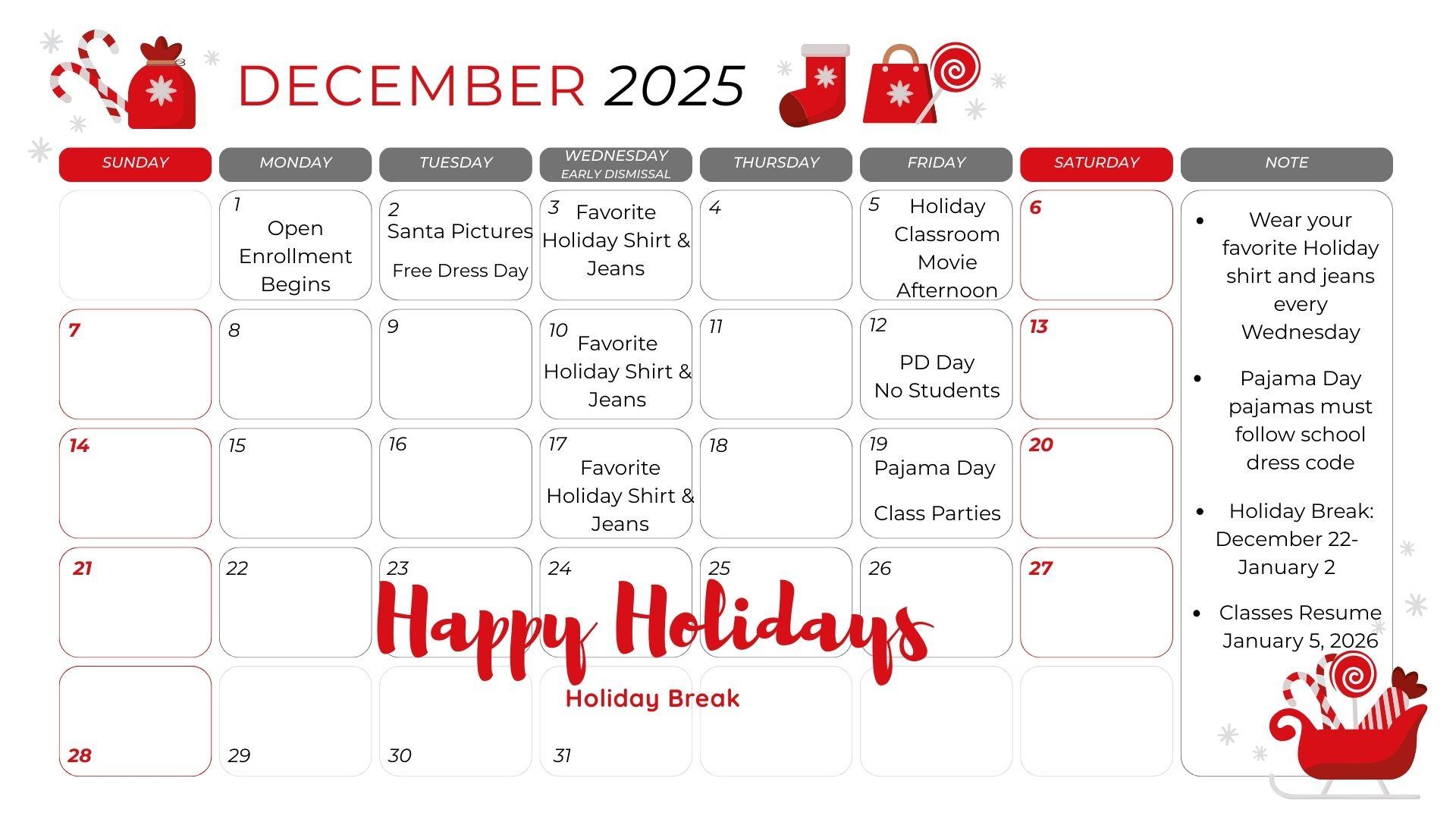 Monthly School Calendar – School Info – Academy of Collaborative Education