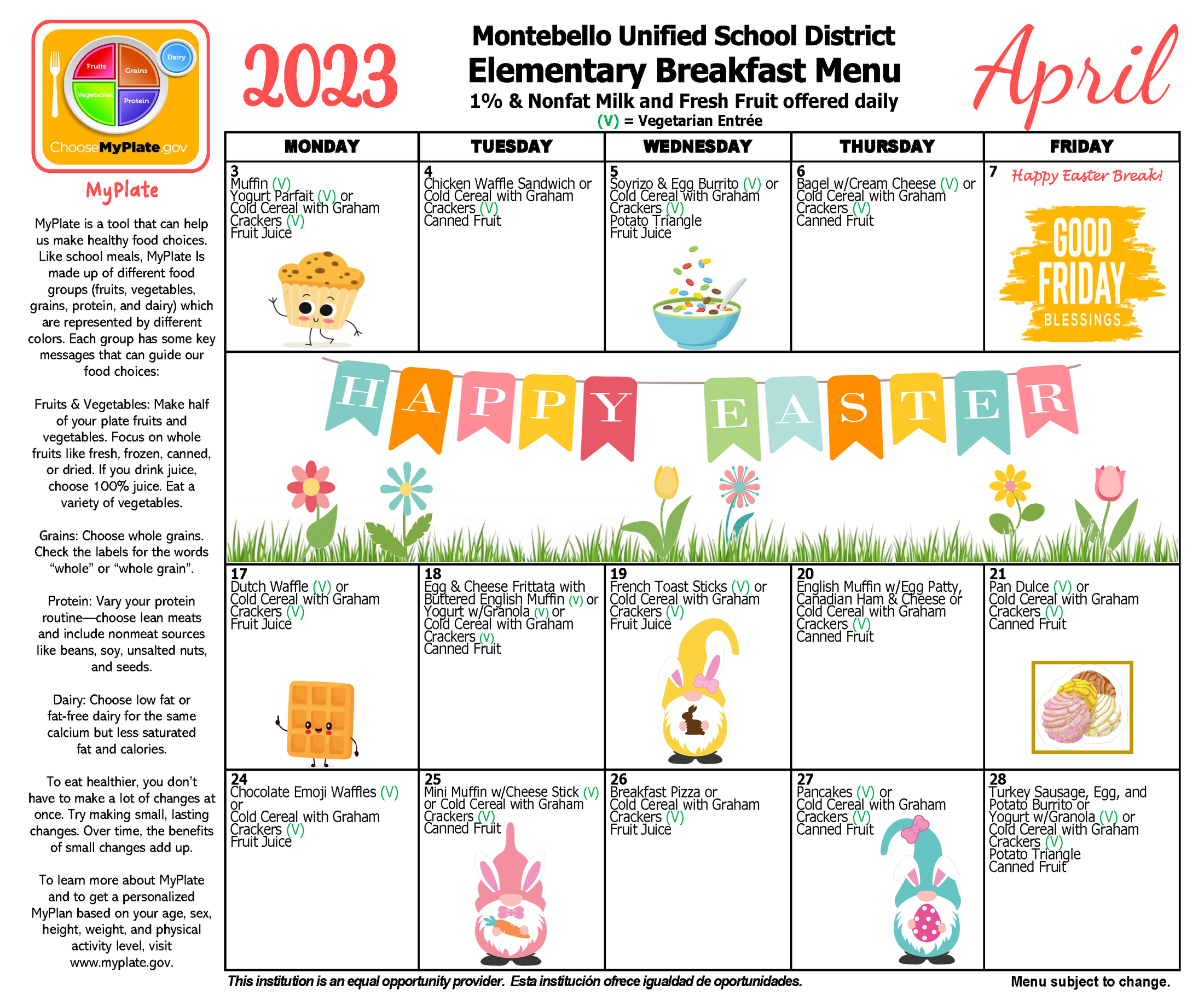 Menus – Nutrition Services – Montebello Unified School District