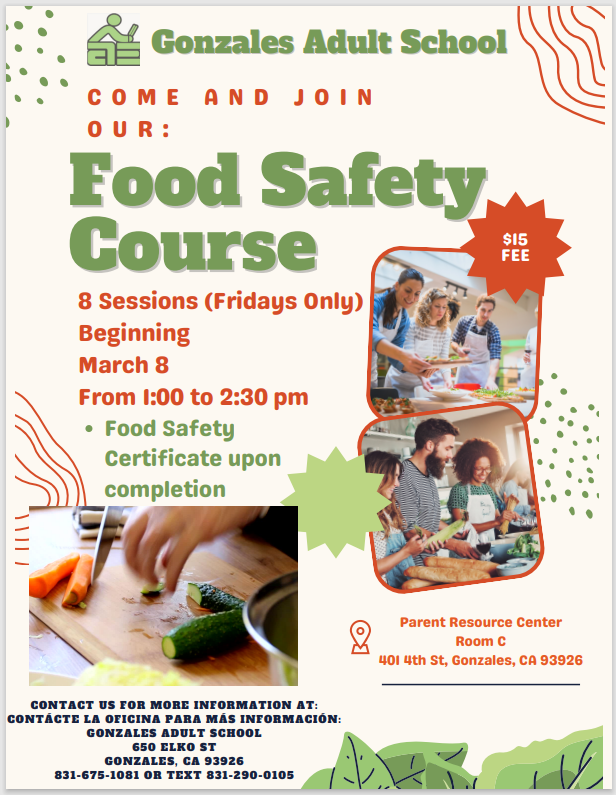 FLYERS- VOLANTES – Events & Certifications – Gonzales Adult School