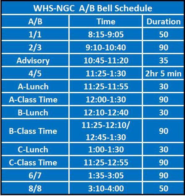 Bell Schedules – Back to School Information – Weatherford Independent ...