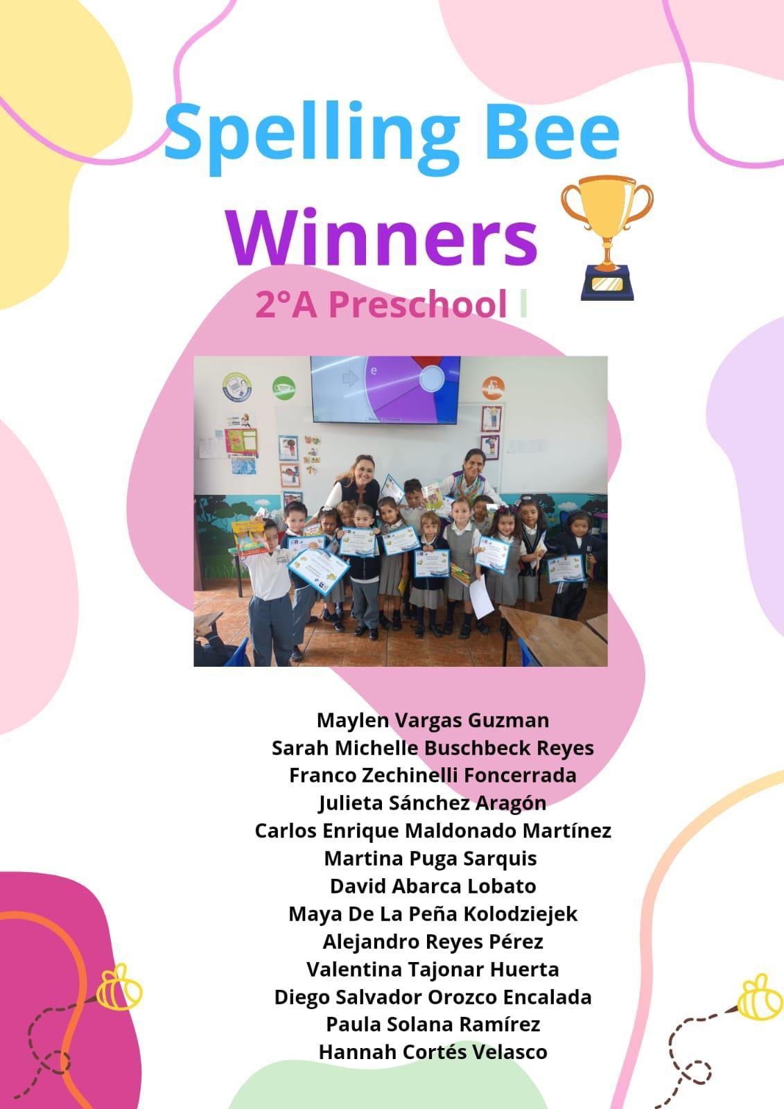 Kindergarten Spelling Bee Winners | Instituto D'Amicis, S. C.