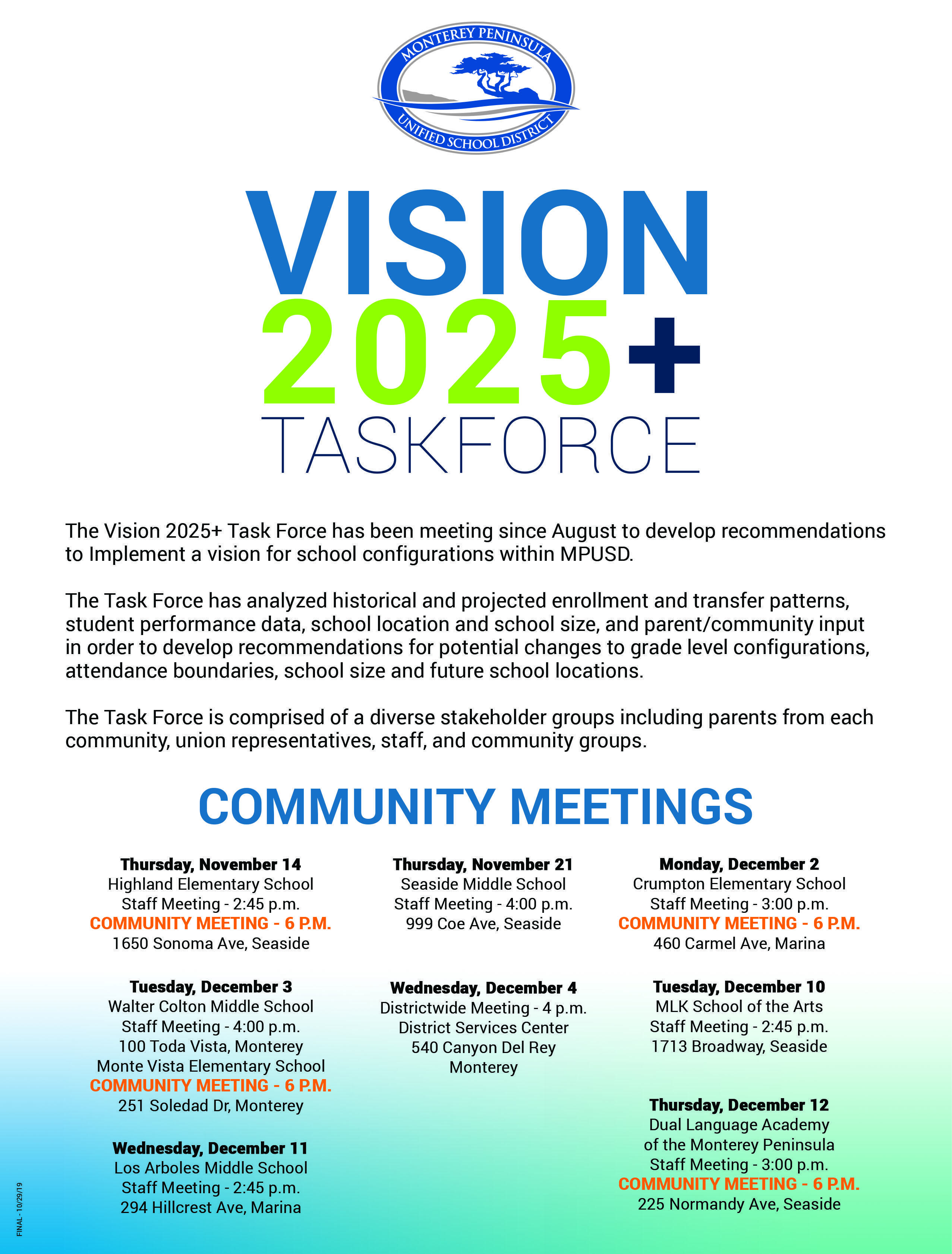 VIsion 2025+ Task Force – Vision 2025+ Task Force – Monterey Peninsula ...