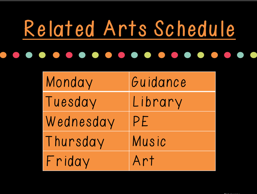 Related Arts Schedule – Emily Driver – David Youree Elementary School