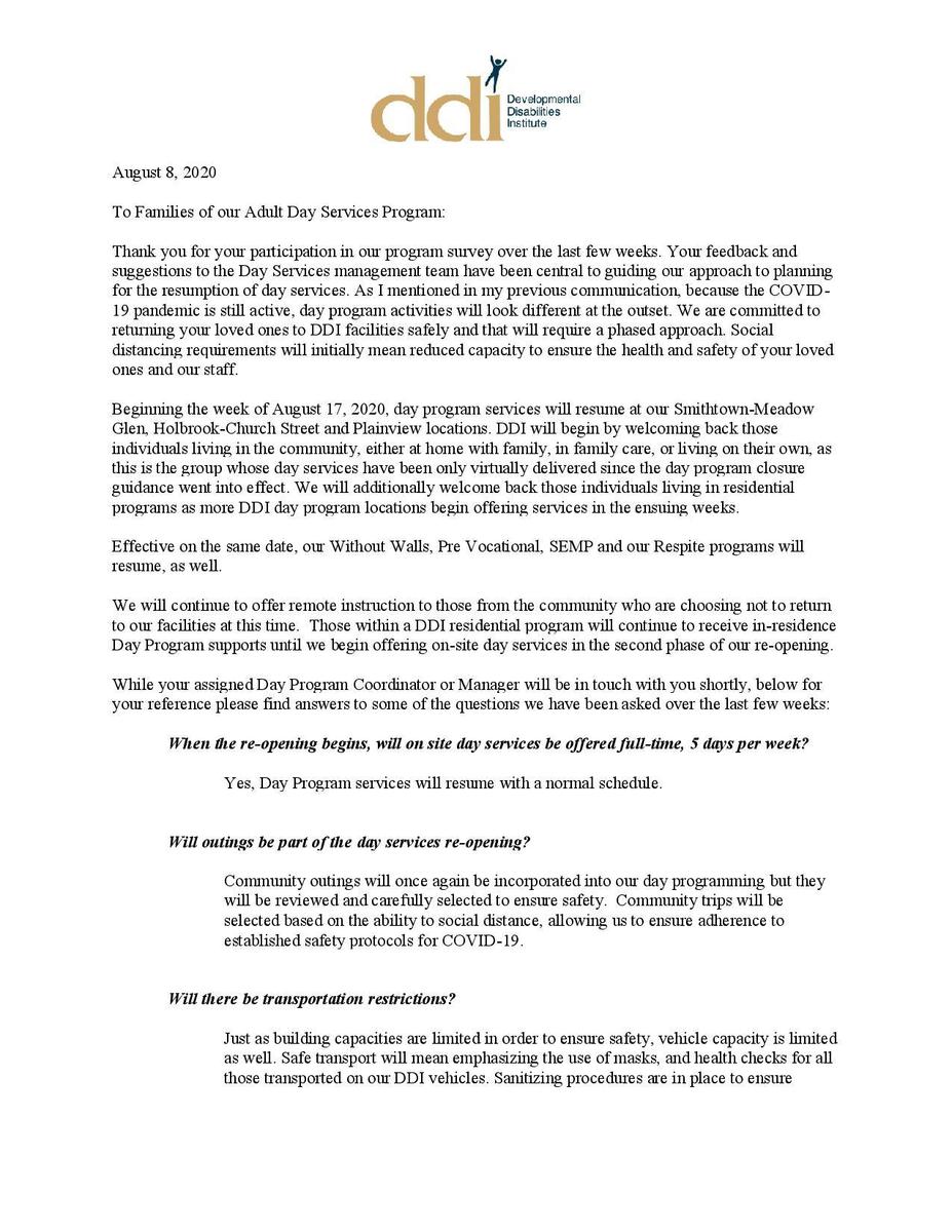 Adult Day Services Reopening Plan 2020-2021 – Adult Day Services ...