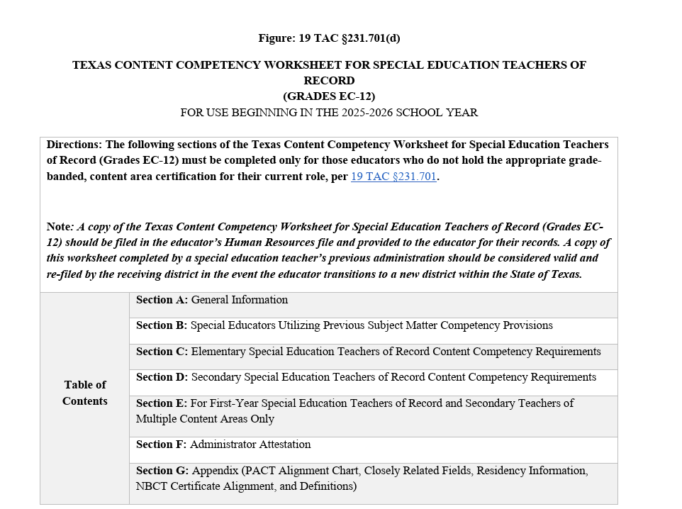 Special Education Personnel Assignment Updates – TExES Special ...