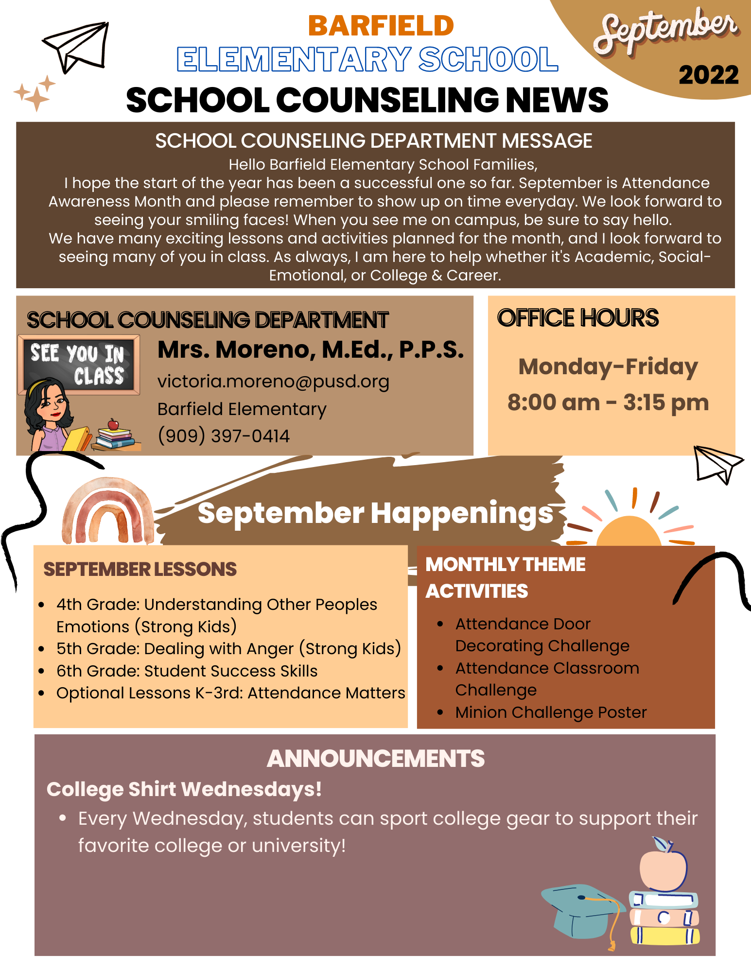 School Counselor News Letter – Counselor – Barfield Elementary School
