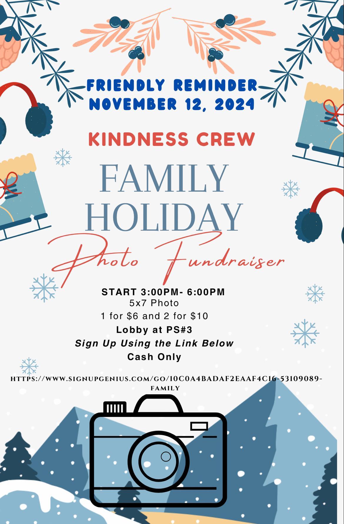 Kindness Crew Family Holiday Photo Fundraiser | Frank R. Conwell, PS #3