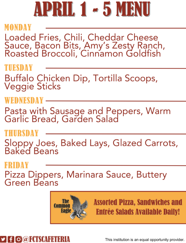 Menu - Cafeteria - Franklin County Technical School