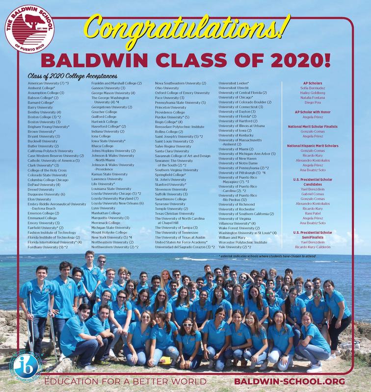 Class of 2020 Graduation Awards | Baldwin School Of Puerto Rico