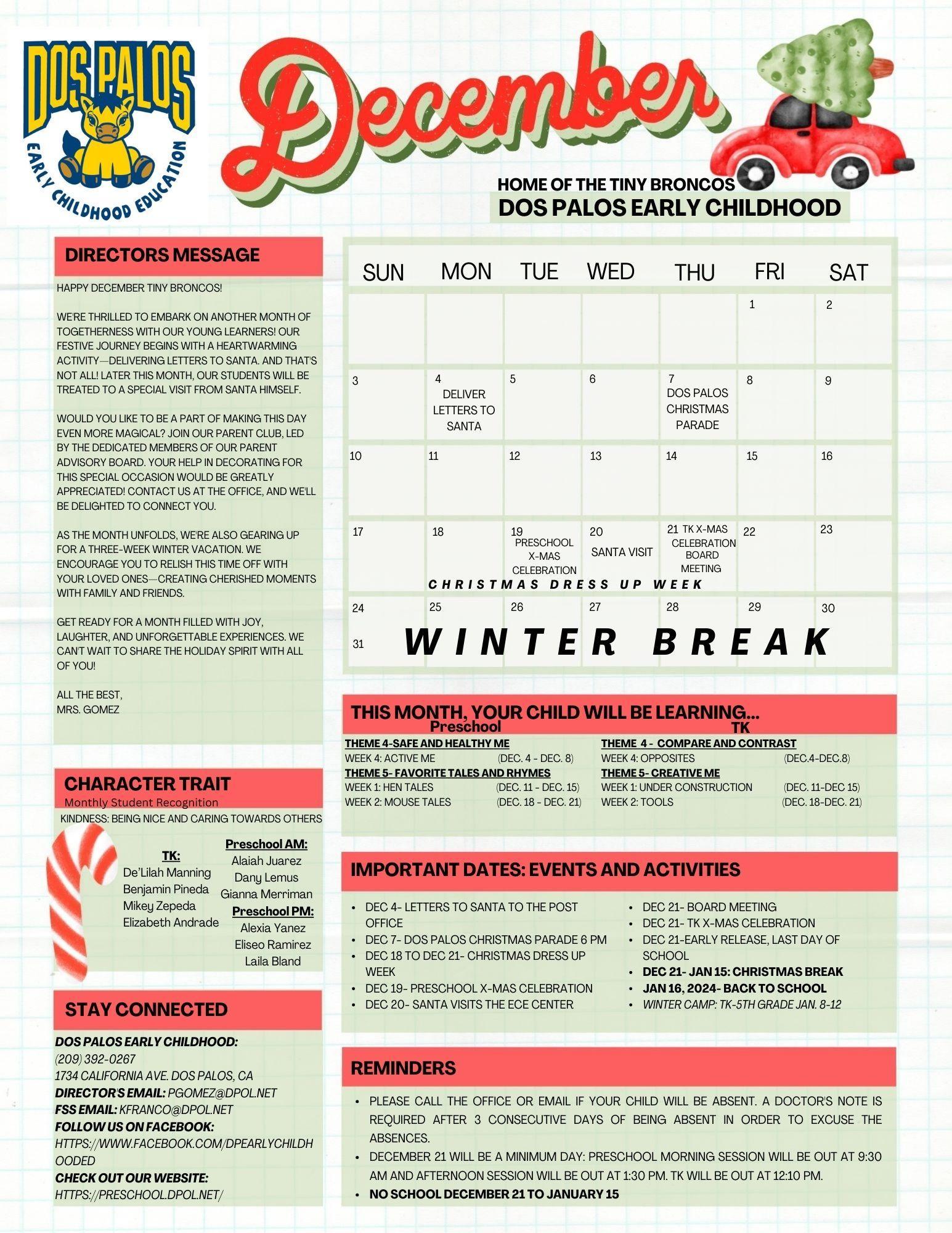 Monthly Newsletters – Parents – Dos Palos Early Childhood Education Center