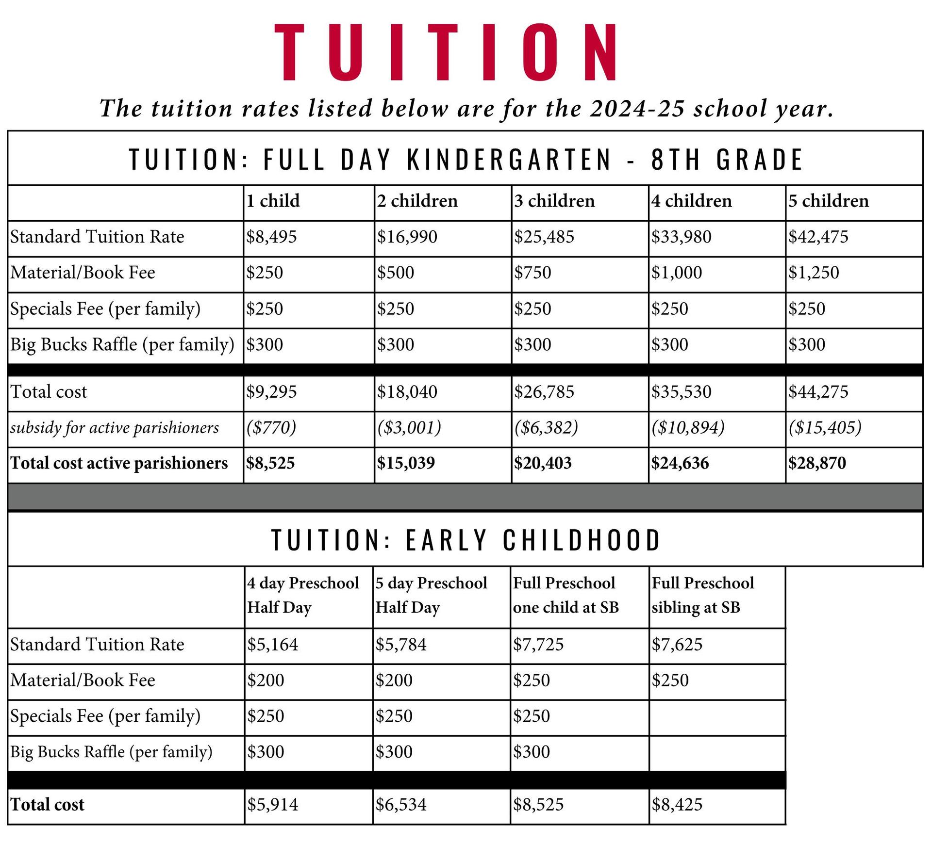 Tuition - ADMISSIONS - St. Barnabas School