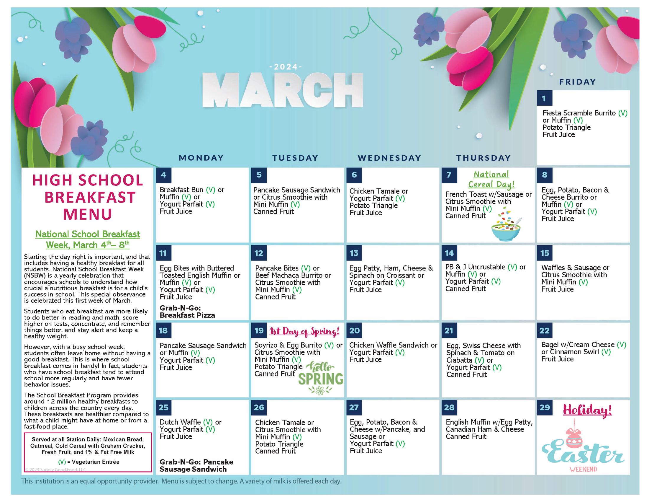 Menus – Nutrition Services – Montebello Unified School District