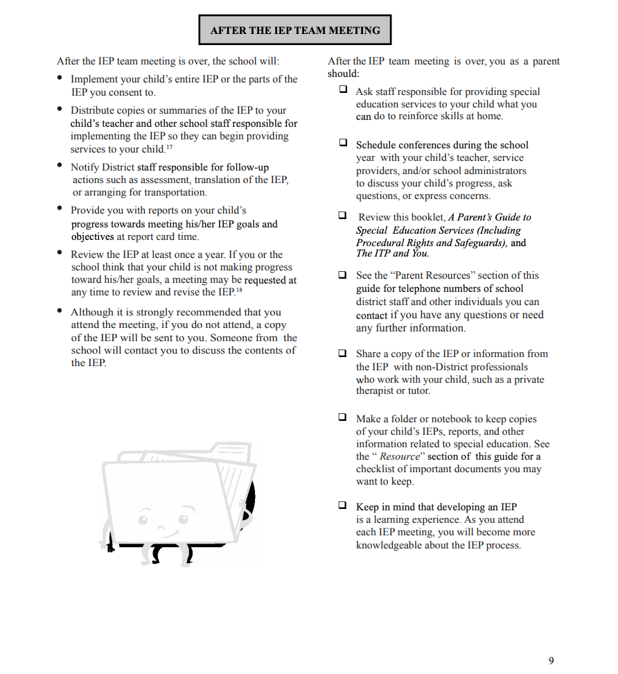 Special Education Brochure: IEP and You - Resources for Families ...