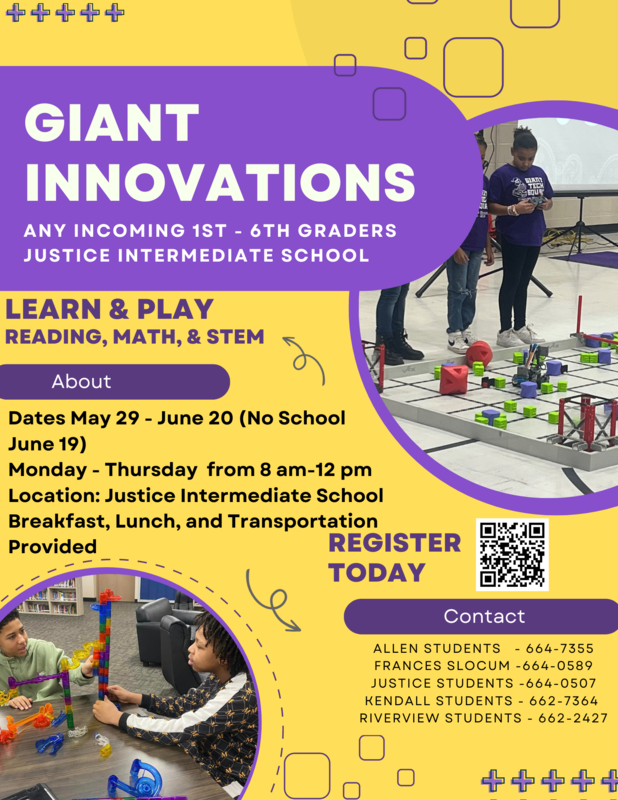 Sign up for the Giant Innovations Summer Camp! | Allen Elementary School