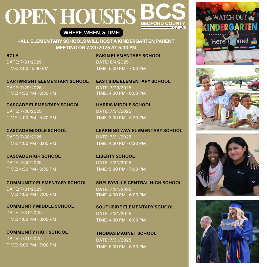 Click Here for 2025-26 Back to School Open House Dates at Your School ...