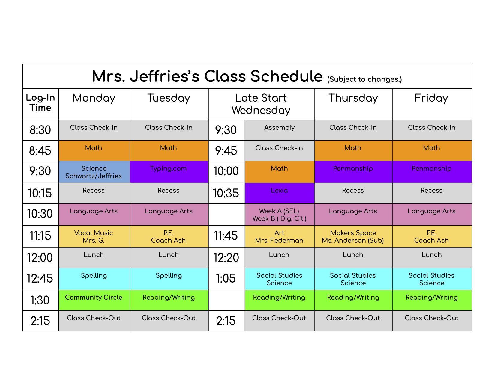 Class Schedules To Customize Online In 2021 School Schedule Class