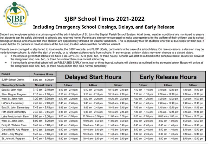 St. John The Baptist Parish Public Schools