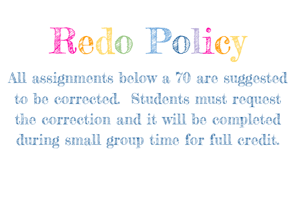 Assignments and Redo Policy – Brittany Clinton – Christiana Elementary ...