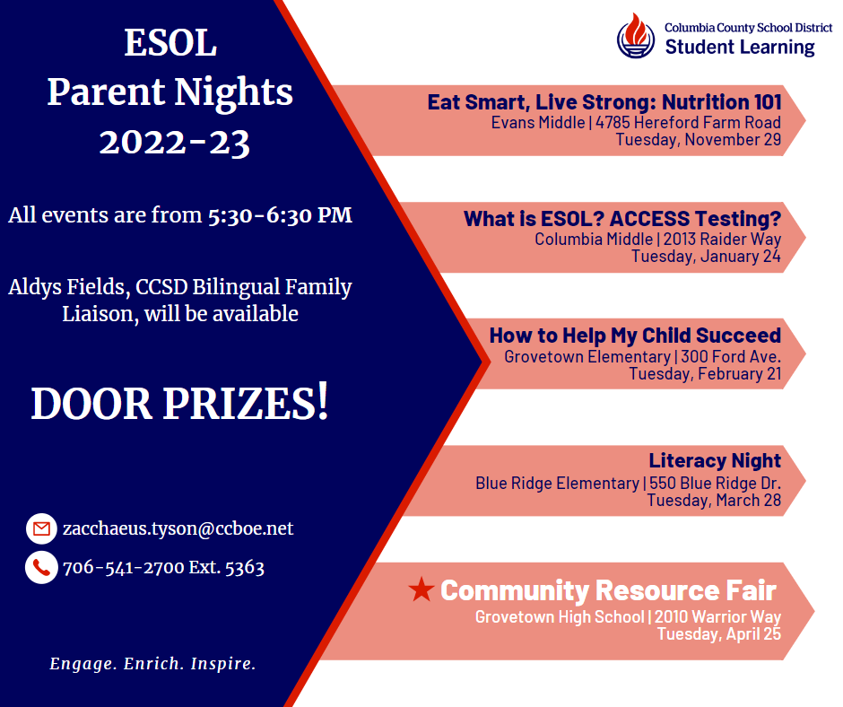 ESOL (English to Speakers of Other Languages) – Student Learning ...