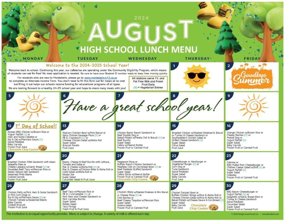 Breakfast/Lunch Menu – Parents/Students – Applied Technology Center ...