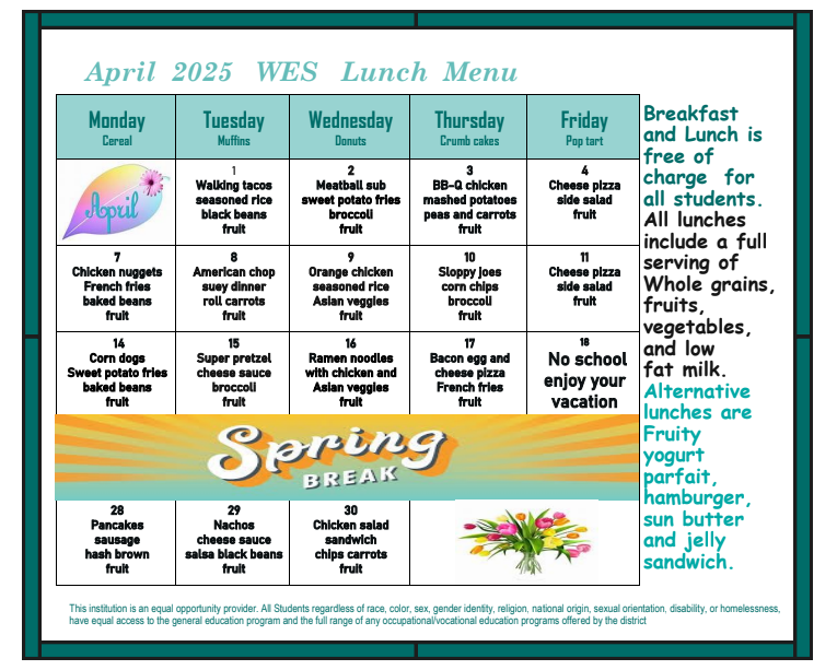 Lunch – Parents – Wales Elementary School