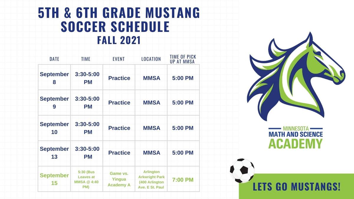 5th & 6th Grade Soccer Schedule 2021 Fall – Soccer – Minnesota Math and ...