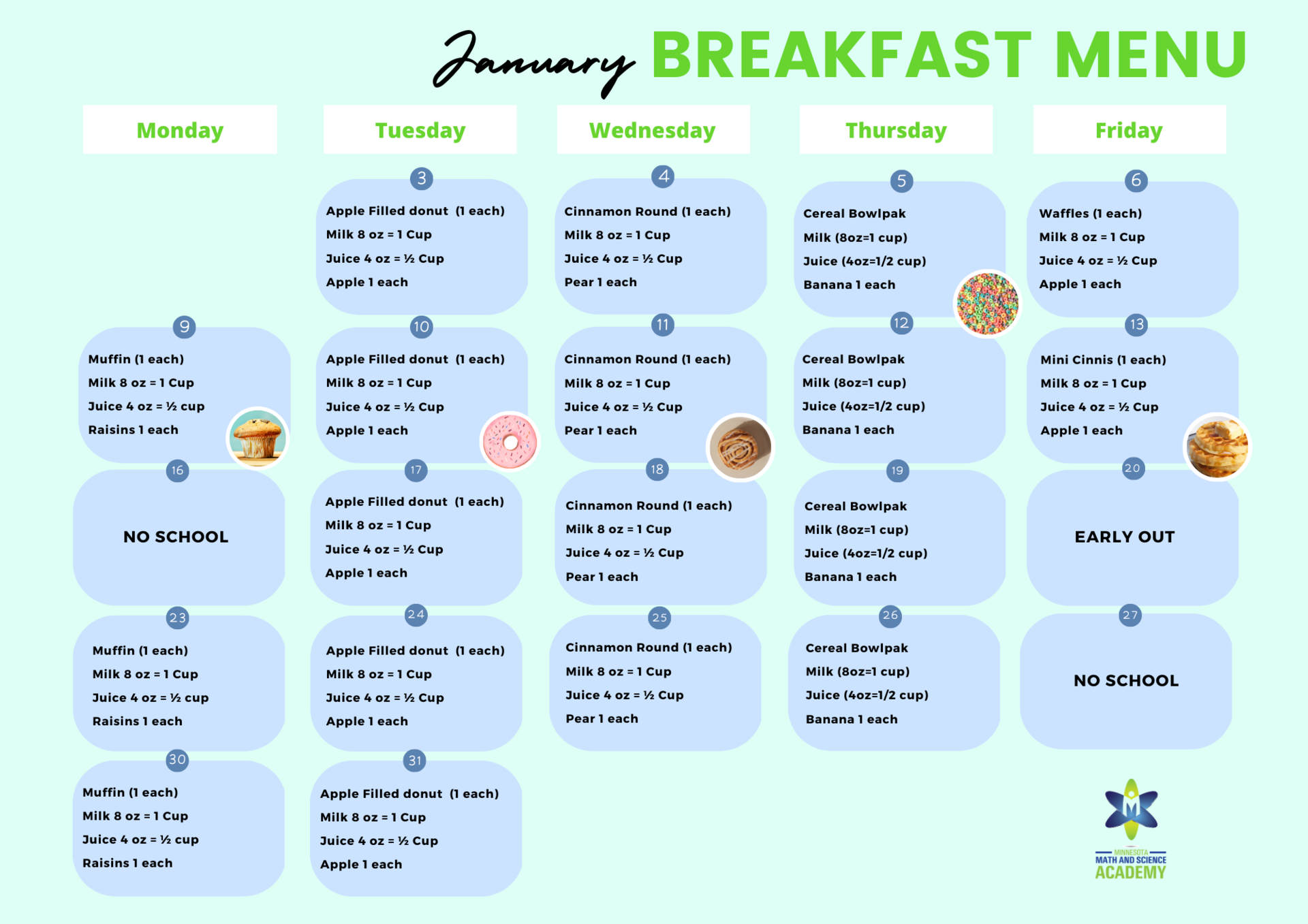 Menus – Student Life – Minnesota Math and Science Academy