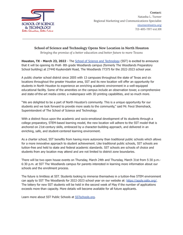 School of Science and Technology