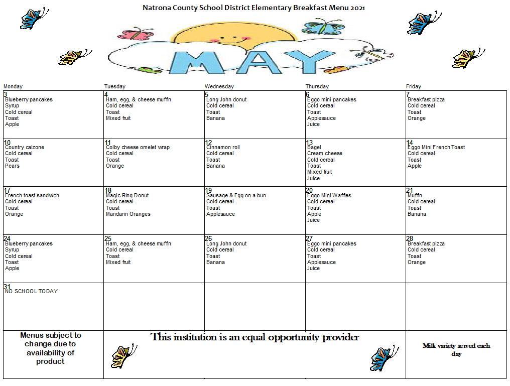 Menus – Food Services – Natrona County School District 1