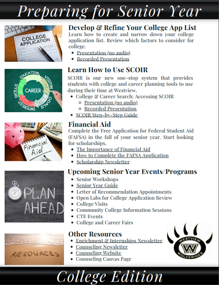 Applying to College - College Information - WESTVIEW HIGH SCHOOL