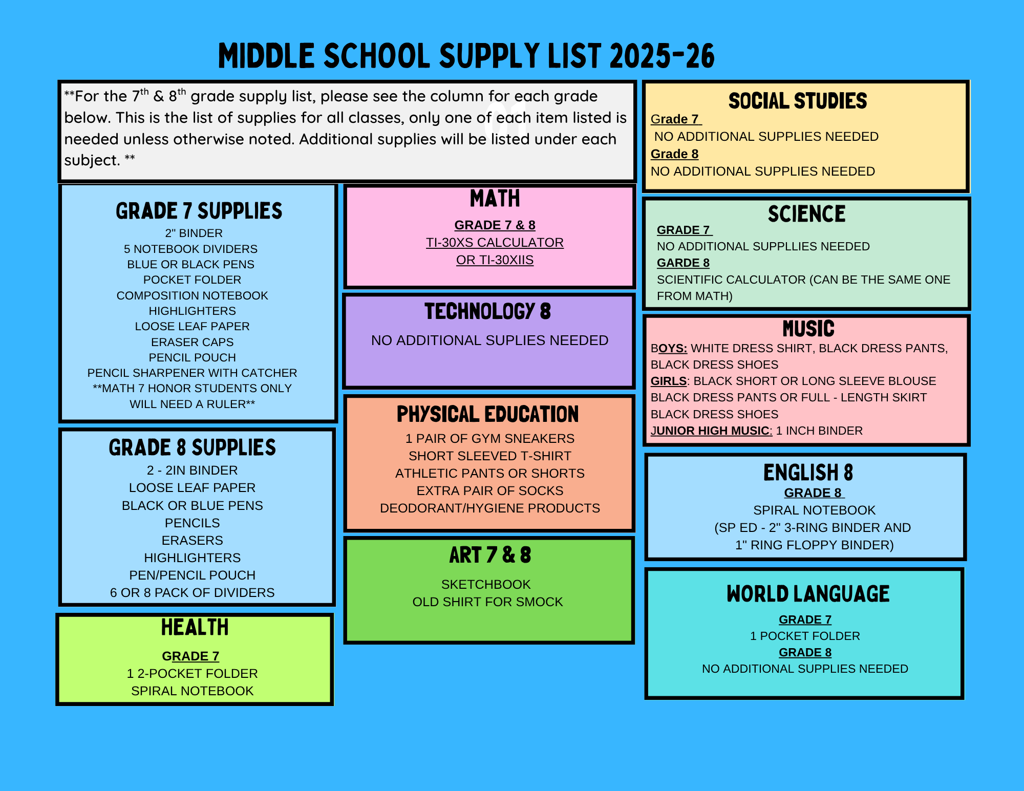 Secondary School Supply Lists – Secondary School – Sullivan West ...