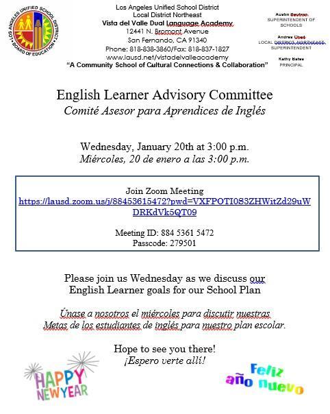 General Information – PARENTS – Vista del Valle Dual Language Academy