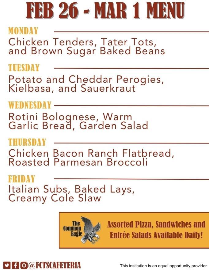 Menu - Cafeteria - Franklin County Technical School