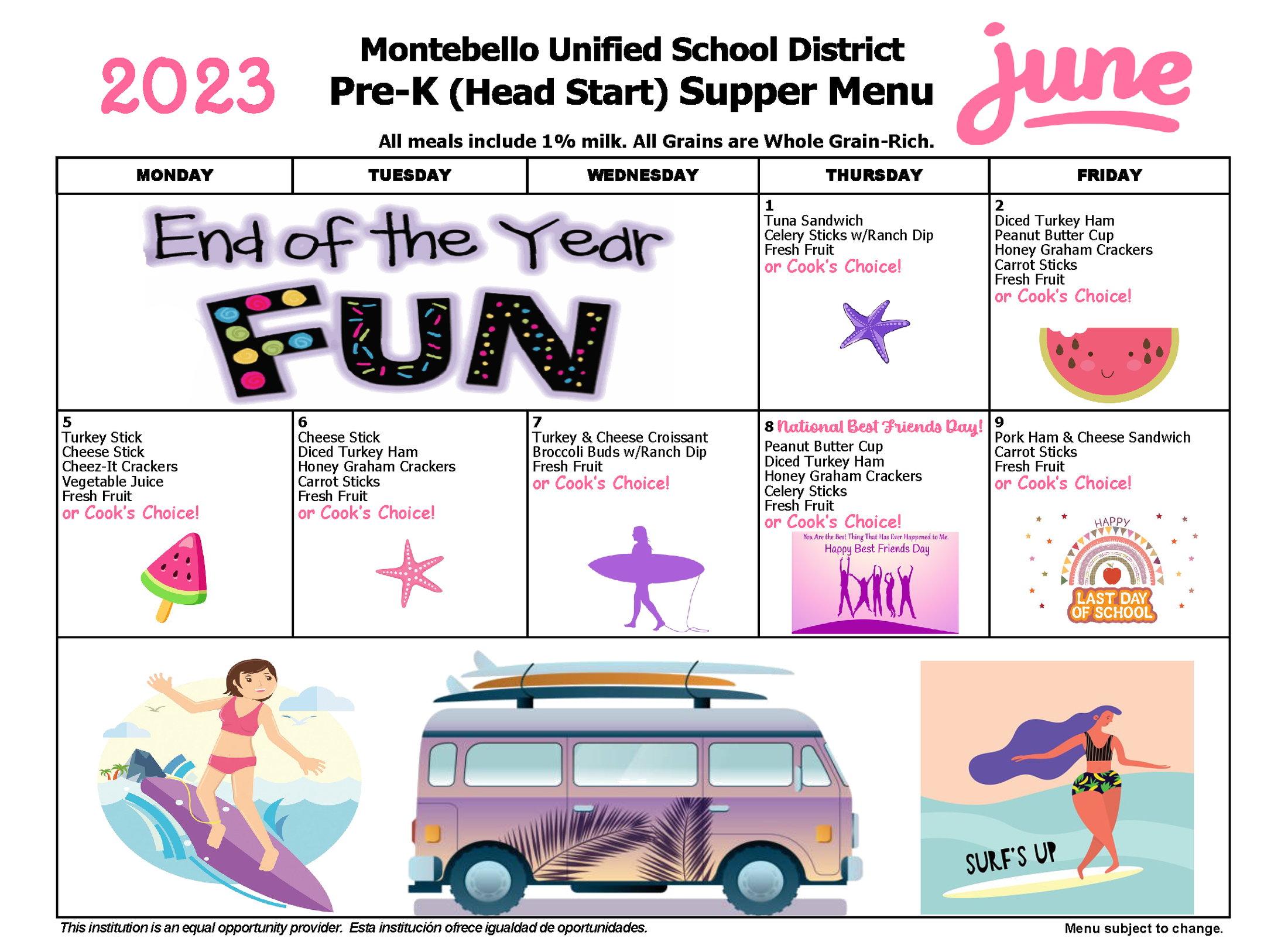 Menus – Nutrition Services – Montebello Unified School District