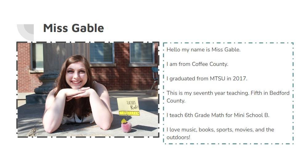Miss Gable – Katherine Gable – Harris Middle School