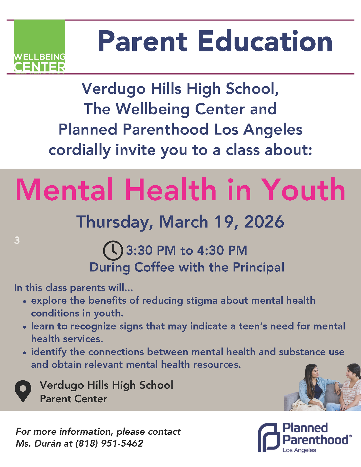 Parent Center – Parent Center – Verdugo Hills High School