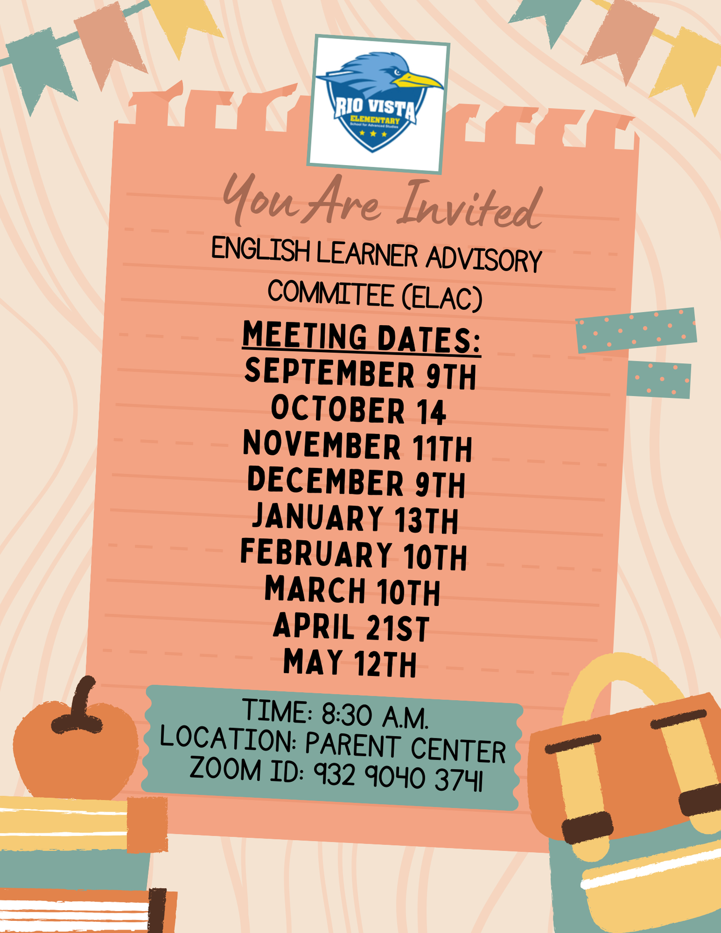 English Learner Advisory Committee (ELAC) – Parents – Rio Vista Elementary