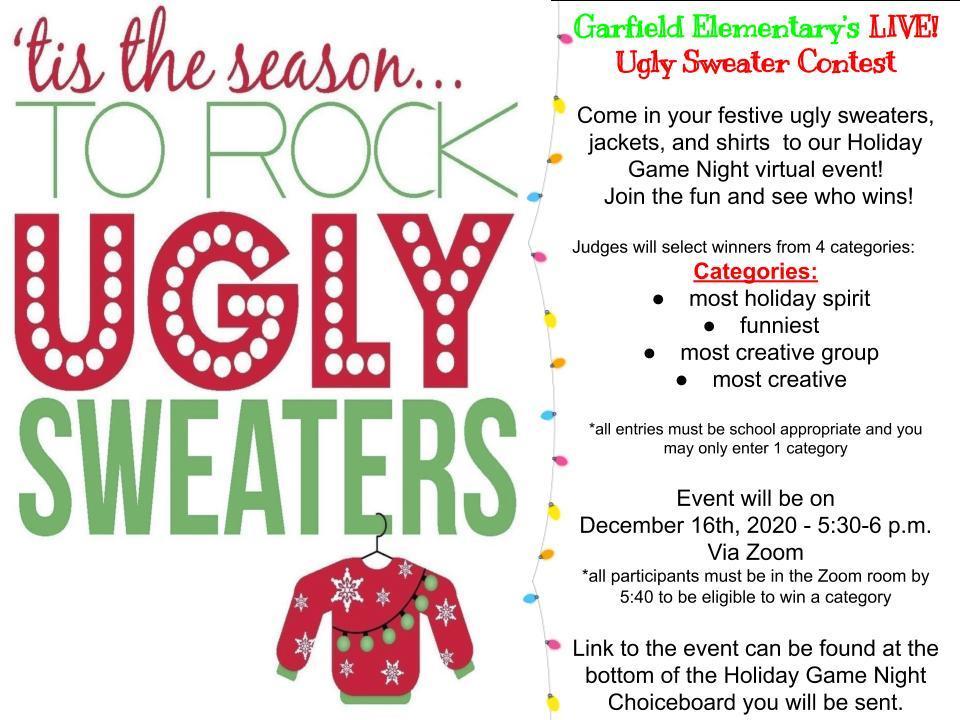 Ugly Sweater Contest Garfield Elementary School