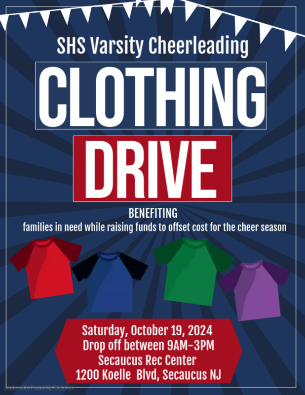 SHS Varsity Cheerleading Clothing Drive | Secaucus High School