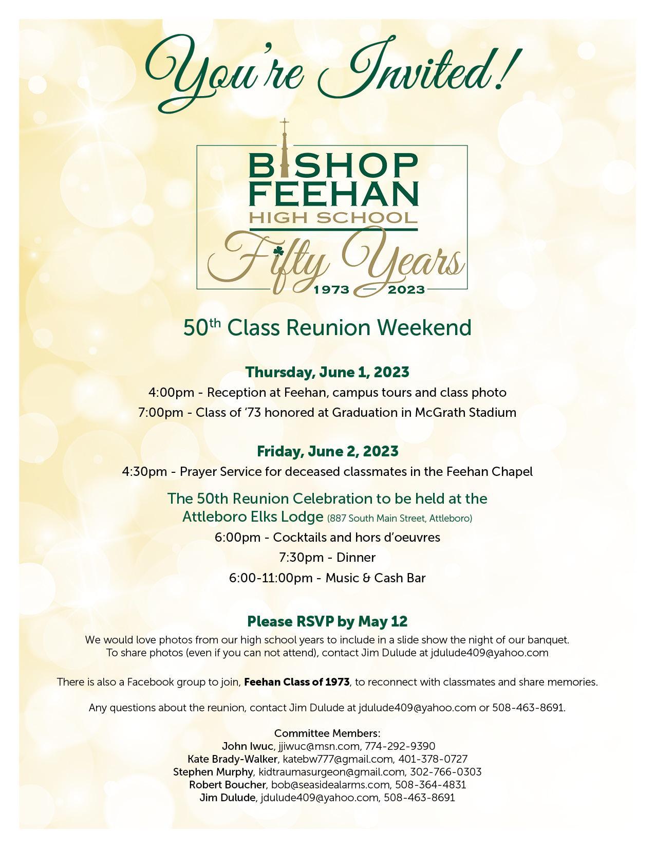 Class of 1973 - 50th Reunion – Class of 1973 - 50th Reunion – Bishop Feehan High School