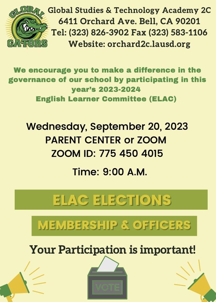 English Learner Advisory Committee (ELAC) – Family Center – Orchard ...