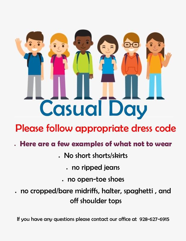 Casual Day Attire | Desert View Elementary School