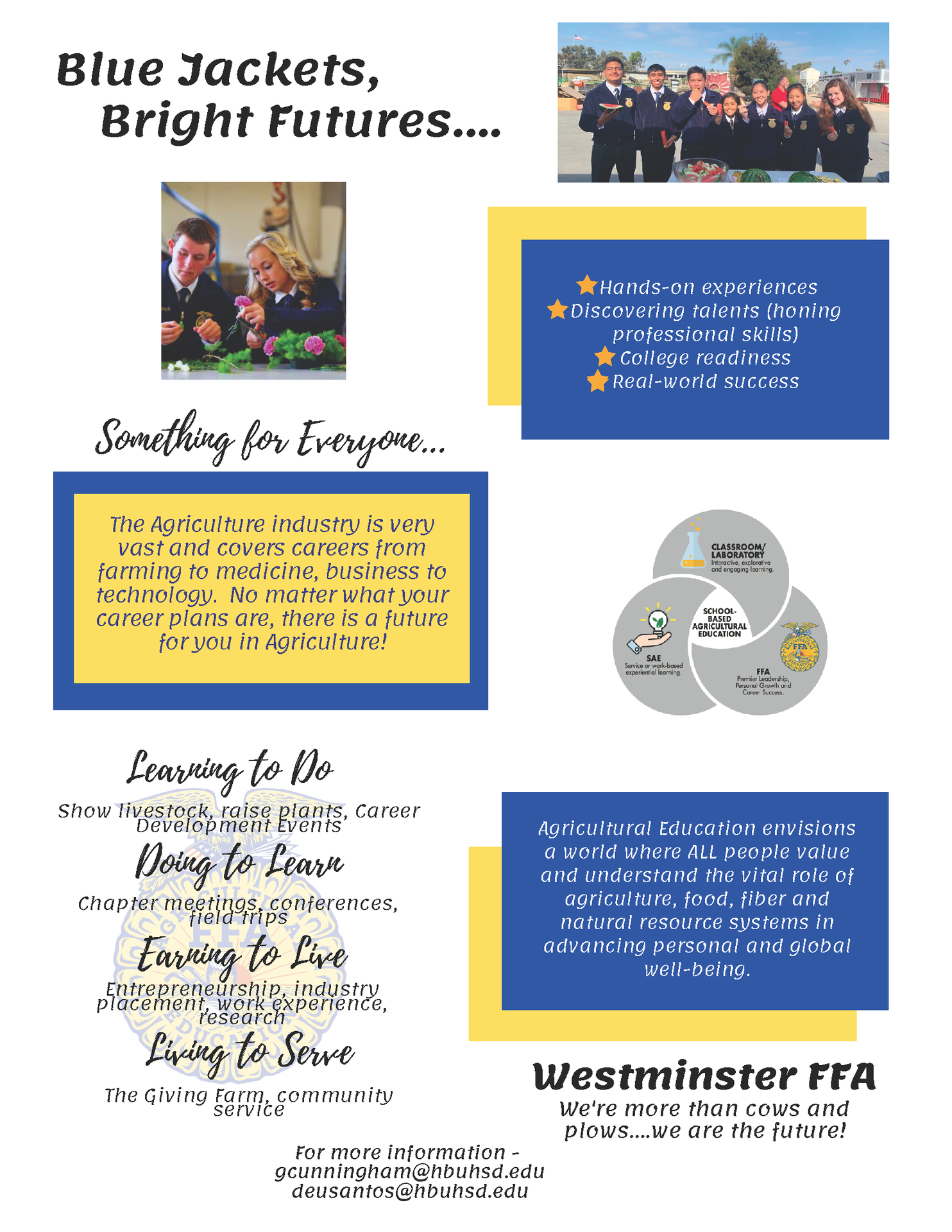 Future Farmers of America – Agriculture – Westminster High School