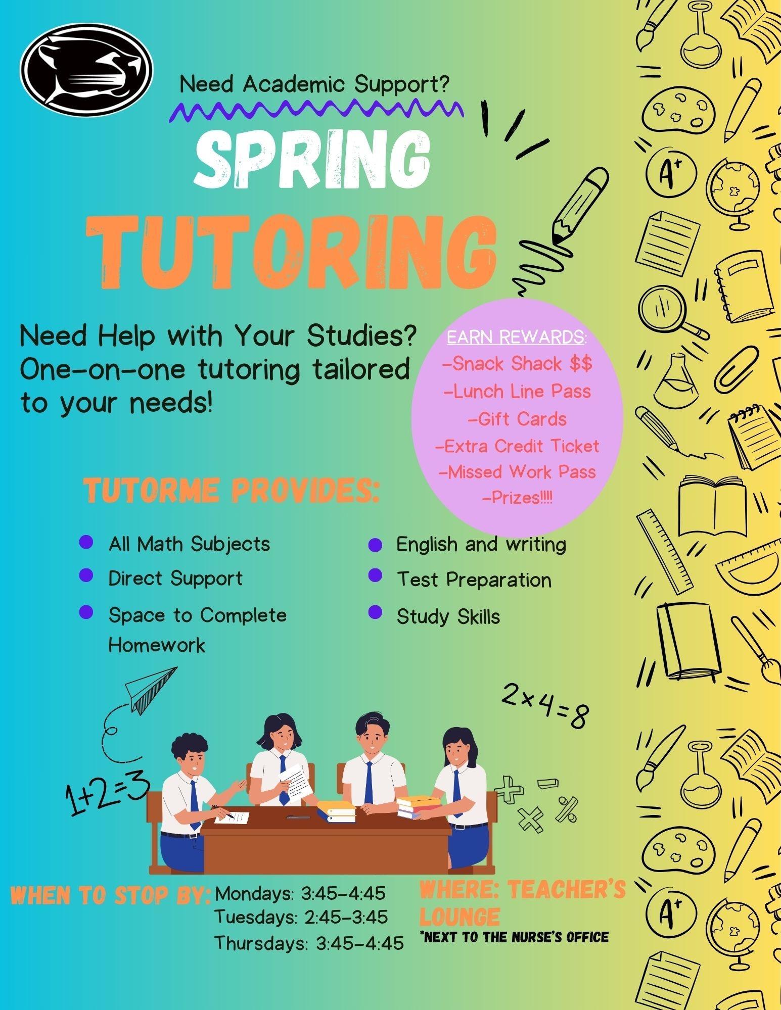 In Person Tutoring -on Campus – Tutoring – Northridge Academy High School