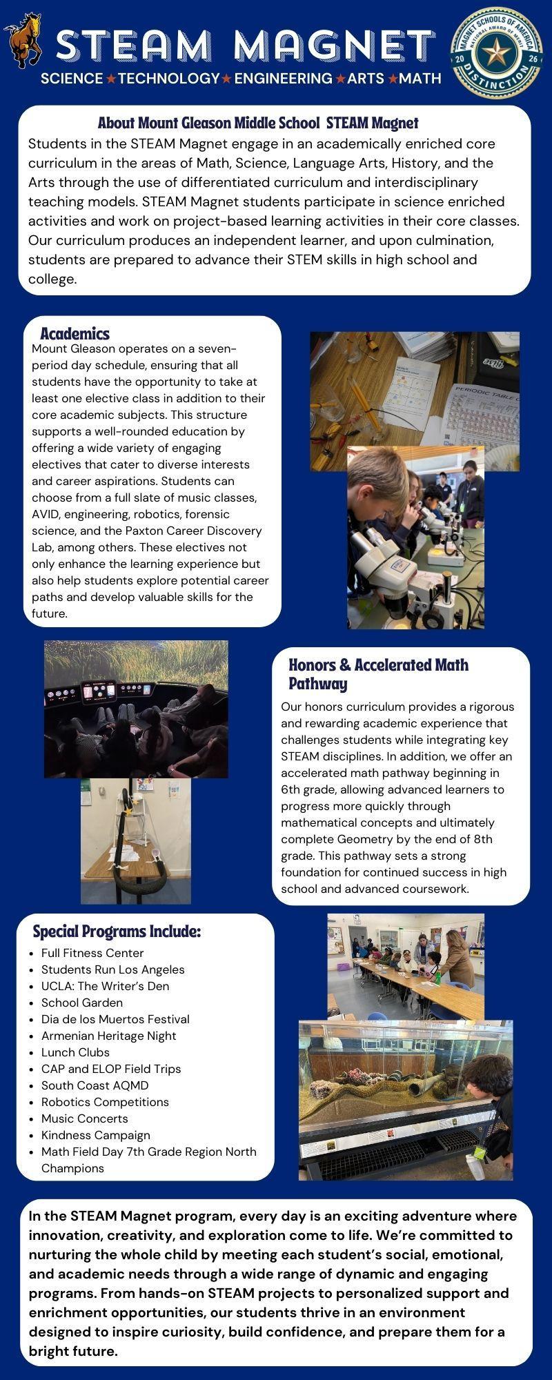 S.T.E.A.M. Magnet – Magnet Programs – Mt. Gleason Middle School