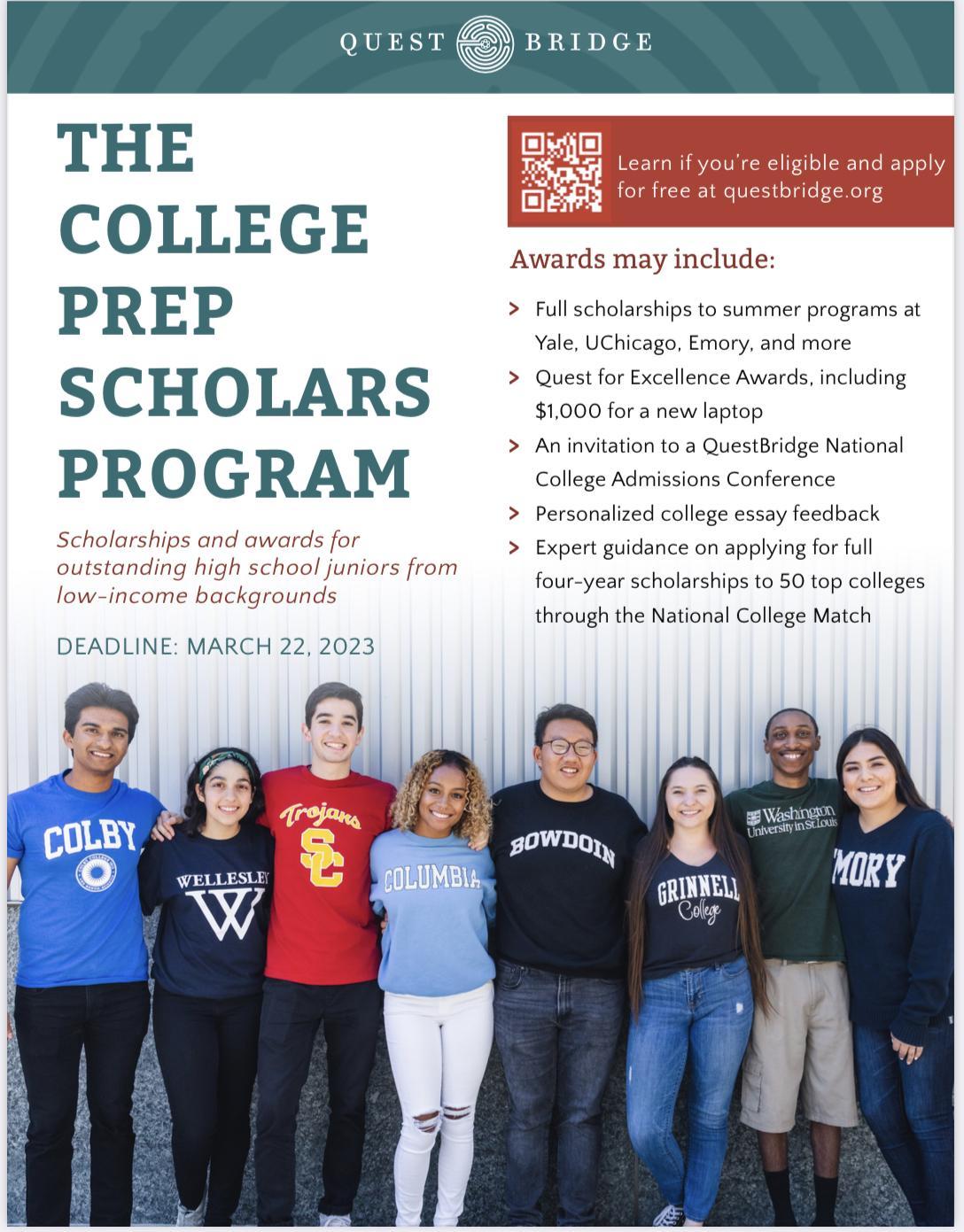 Scholarships/Pre-College Program Opportunities – College & Career ...