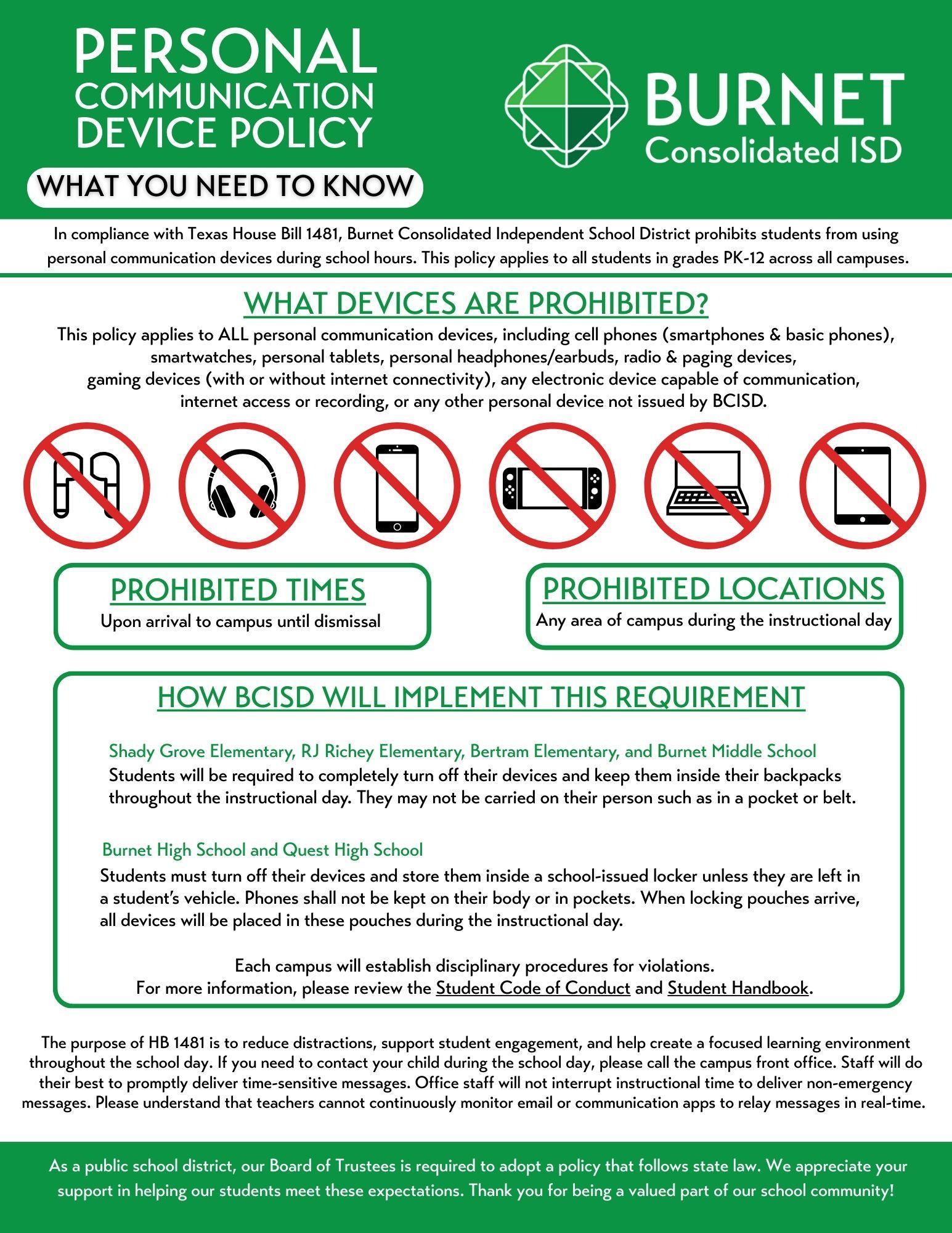 Texas House Bill 1481 & Burnet CISD | Burnet Consolidated ISD