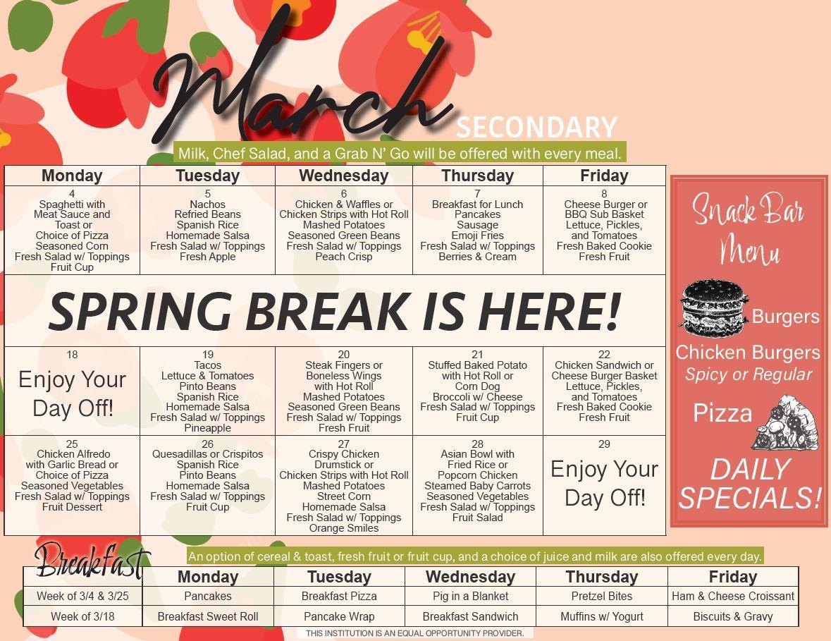 District Menus – Food & Nutrition – Llano Independent School District