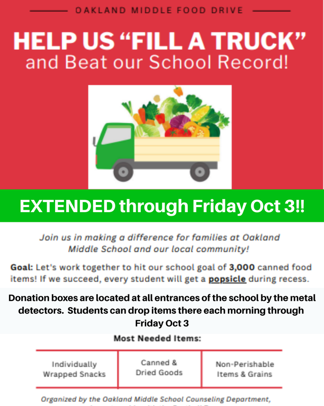 Fill a Truck Food Drive | Oakland Middle School